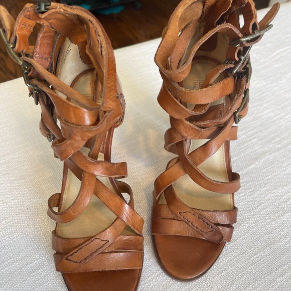 Frye | Shoes | New In Box Frye Mika Strappy Heel In Brown Size 75 ...